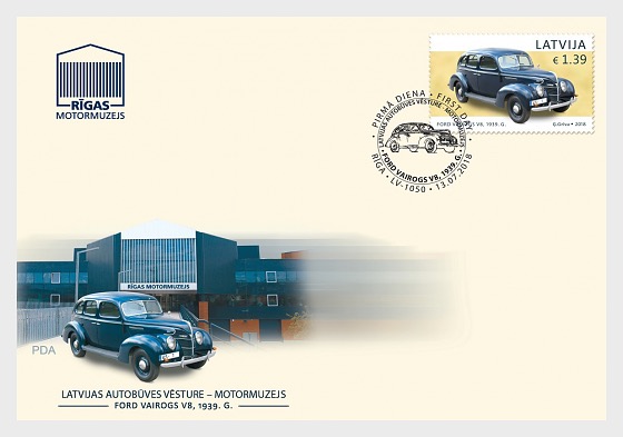 History of Automobiles (Ford Vairogs V8) | Latvia Stamps | Worldwide ...